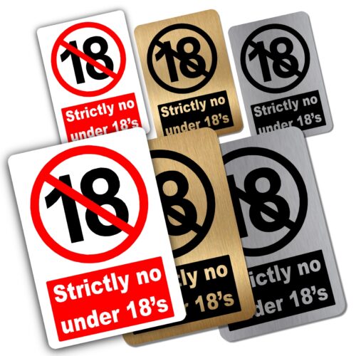 Metal No Under 18's Sign - Age Restriction for Nightclubs and Pubs