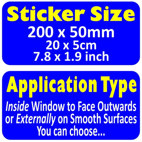 Front and Rear Dash Cam Warning Sticker for Car, Taxi, Bus Decal