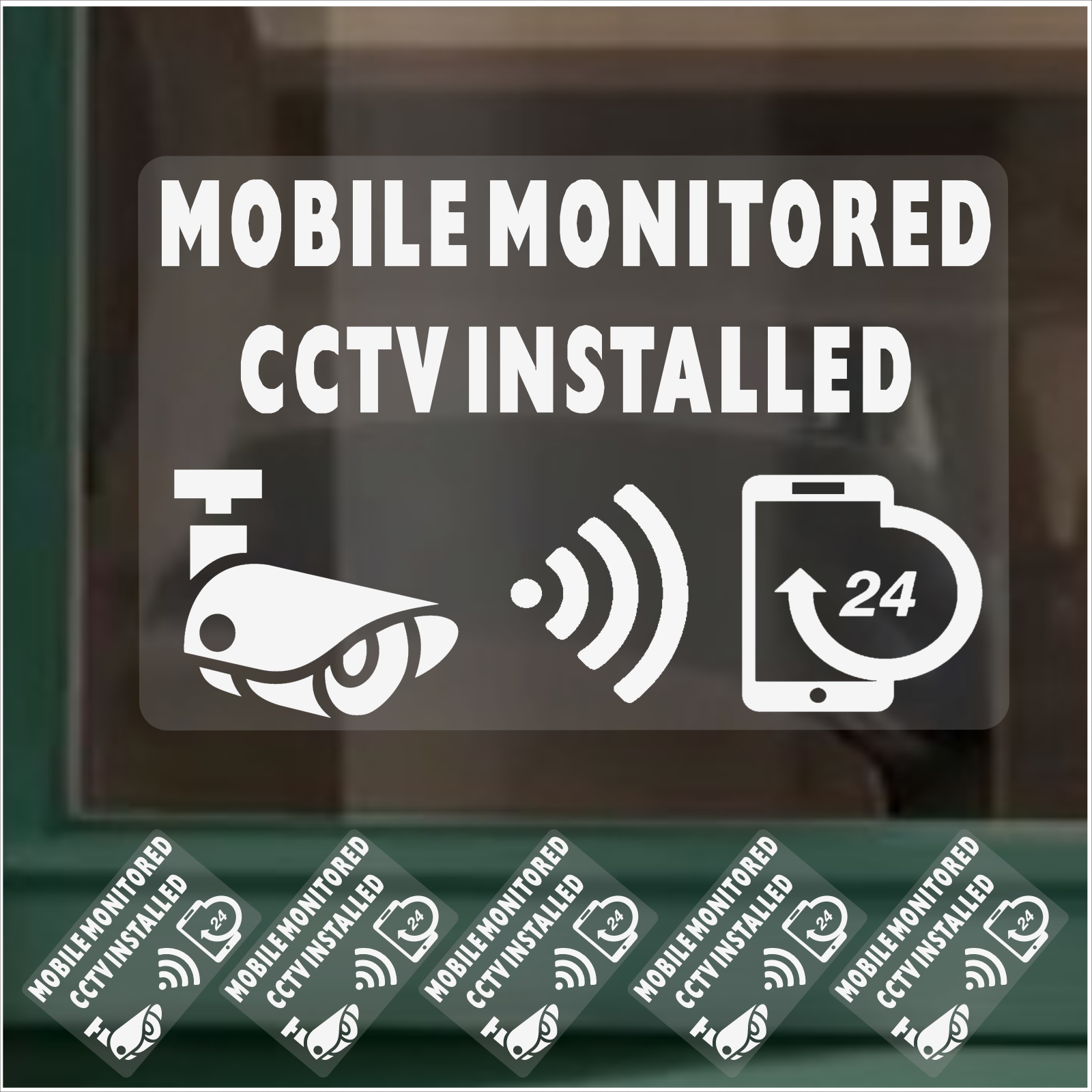 Mobile Monitored CCTV Stickers - Security Signs for Home or Work