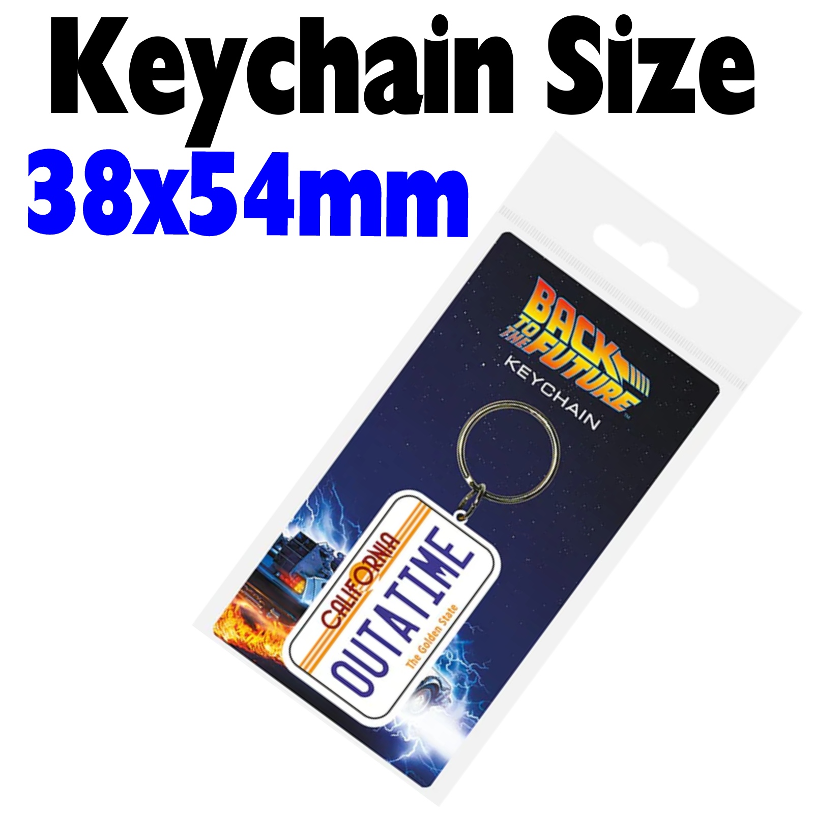 Back to the Future Rubber Keyring - Outatime Keychain - Bag Tag